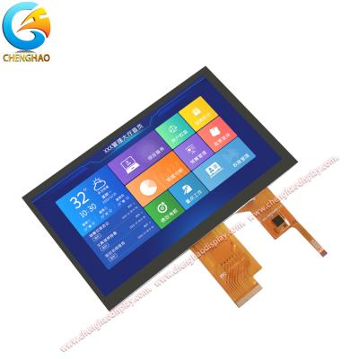 China 7 inch vloeibaar kristal beeldscherm 1024x600 pixels met hoge gevoeligheid capacitief touchscreen Te koop