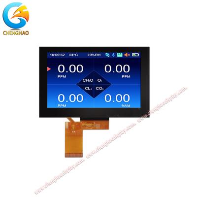 China 5 Inch TFT Display 800x480 Full Viewing Direction IPS  With Black Glass Cover for sale