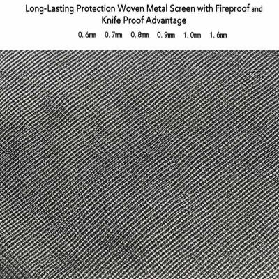 China Long-Lasting Protection Woven Metal Screen with Fireproof And Knife Proof Advantage 0.6mm 0.7mm 0.8mm 0.9mm 1.0mm 1.6mm for sale
