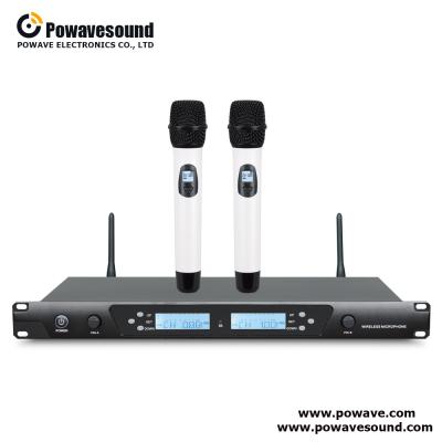 China U1 powavesound wireless microphone 2 channel UHF professional stage KTV microphone for sale