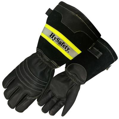 China Bombero Gloves Long Cuff del certificado de EN659/GOST R con la cinta reflexiva en venta