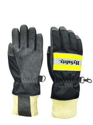 중국 EN659 인증을 받은 수분 차단 및 반사 띠 소방관 장갑 판매용