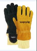China Firefighter Gloves Two-ply Kevlar wristlet with leather pull-tab cuff for sale