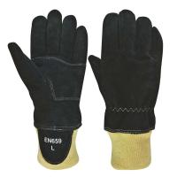 China Flame Retardant Structural Firefighting Gloves Cowsplit Shell Wristlet Cuff for sale