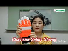 class 0 cut resistant leather chainsaw gloves / chainsaw protective gloves