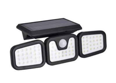 China LED Solar Light Outdoor 3 Head Motion Sensor Wide Angle Illumination Waterproof Solar Wall Lamp Garden Garage Lights for sale
