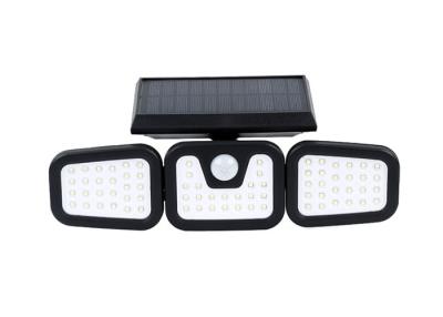 China LED Solar Light Outdoor 3 Head Motion Sensor Wide Angle Illumination Waterproof Solar Wall Lamp Garden Garage Lights for sale