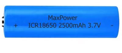 China 3.7V 2500mAh Lithium Rechargeable Battery Fast charge 18650 Lithium Ion Battery for sale