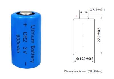 China Bateria Li Mno2 CR2 CR15270 Durável CR2 3.0V 800mAh 3.0v 800mAh 900mAh bateria de lítio à venda