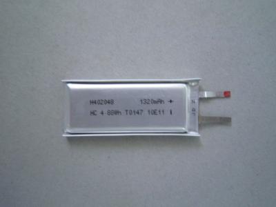 China High Teerature 402048 1320mAh 3.7Volt lithium ion polymer battery for sale