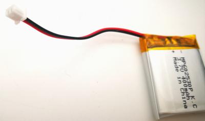 China Ultra Thin Lithium Polymer Battery 602530 400mah 3.7V With CB KC UL Certification for sale
