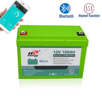 China 12V 100Ah Lifepo4 Lithium Iron Battery Pack Deep Cycle Times For Solar Energy System for sale
