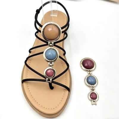 China Personalized Gem Sandals Accessories Polished Natural Stone Accessories Handcrafted Design for sale