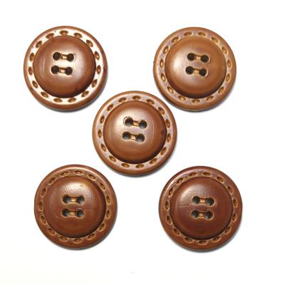 China Polished Surface Denim Resin Buttons Imitation Buffalo Horn Customizable for sale