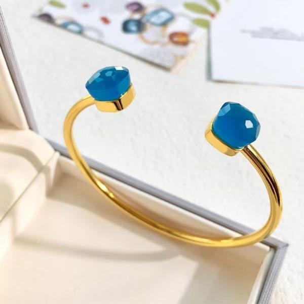 Quality Simple-Style Natural Gemstone Citrine and Jade Bracelet for sale