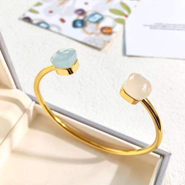 Quality Simple-Style Natural Gemstone Citrine and Jade Bracelet for sale