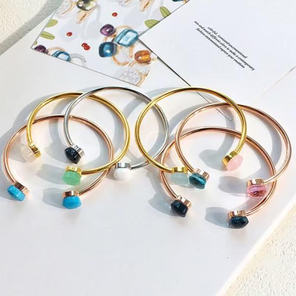Quality Simple-Style Natural Gemstone Citrine and Jade Bracelet for sale