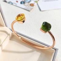 Quality Simple-Style Natural Gemstone Citrine and Jade Bracelet for sale