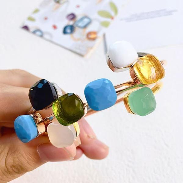 Quality Simple-Style Natural Gemstone Citrine and Jade Bracelet for sale