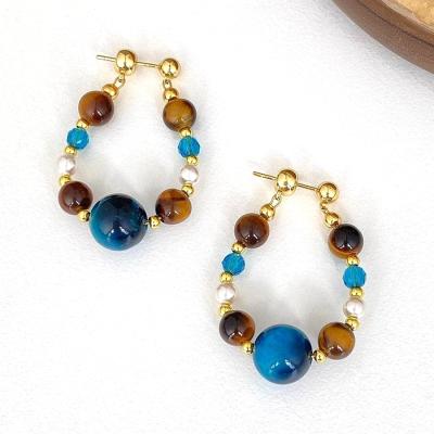 China 3mm - 10mm Size Natural Gemstone Earrings Polished Gemstone Dangle Earrings for sale