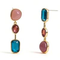 Quality Vintage Asymmetrical Gemstone Drop Earrings With Lightweight Dangle Natural for sale