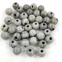 Quality Polished Round Natural Stone Beads 3mm - 50mm Size Wood Grain Pattern for sale
