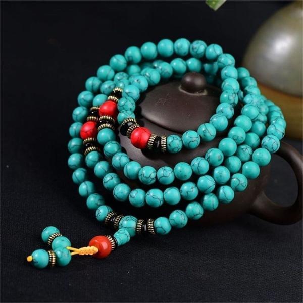 Quality Natural  Turquoise Gemstone Bracelet Armband with Islamic Prayer Beads and Pendants Handmade from Carefully Selected Natural Ores Worldwide for sale