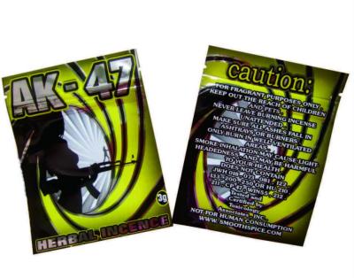 China herbal incense blend spice tobacoo plastic zipper aluminum foil bag for smoking for sale