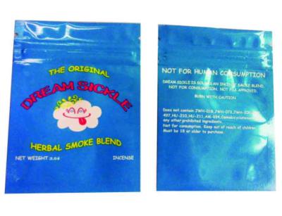 China Herbal Incense Aluminum Ziplock Bags , plastic Ziplock Bag For Spice for sale