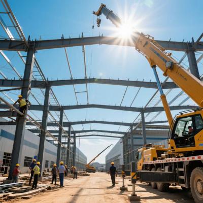 China Efficient Secure Metal Roof Frame Prefab Steel Construction For Warehouse Workshop for sale