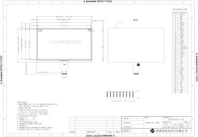 中国 10.1 インチ LCD TFT ディスプレイ 1024x600 180cd/m2 LVDS インターフェイス 40PIN 販売のため