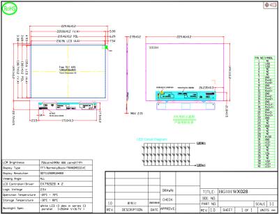 中国 LVDS IPS 10.1のインチTFT LCDスクリーンの高リゾリューション1280x800ピクセル 販売のため