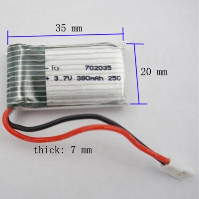 China 3.7V 380mAh Charging Lithium Polymer with JST-2P for RC Airplane for sale