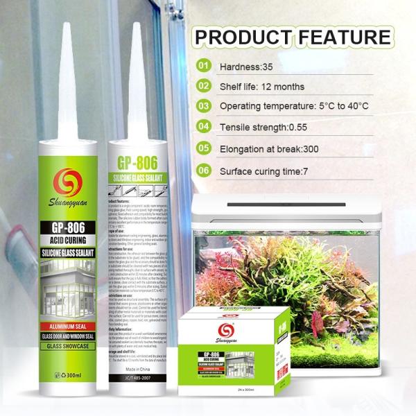 Quality Strong Sealing Acetate Silicone Sealant Anti Aging for Outdoor Large Glass Panel Fixing for sale