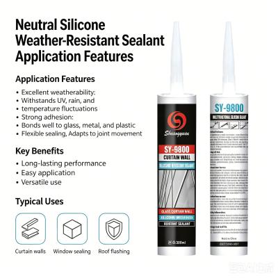 China Weather Resistant Silicone Sealant High Elastic Waterproof  Weather Resistant Material for New-Generation Building Curtain Wall Constructions for sale