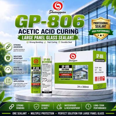 China High Bond Acetate Silicone Sealant Weather Resistant Non Sagging Glass Adhesive For Door & Shower Room for sale