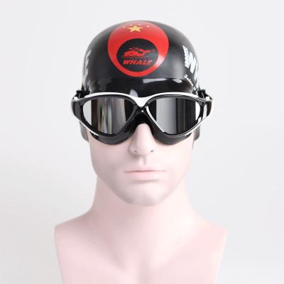 China OEM Mirrored Black Adult Silicone Swimming Goggles with Hard Frame for sale