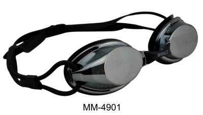 China Wide Black Mirrored Professional Swimming Goggles Anti Fog and UV Protection for sale