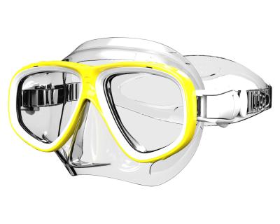 China Silicone Diving Mask Free Diving Mask With Mirror Lens And PC Frame for sale