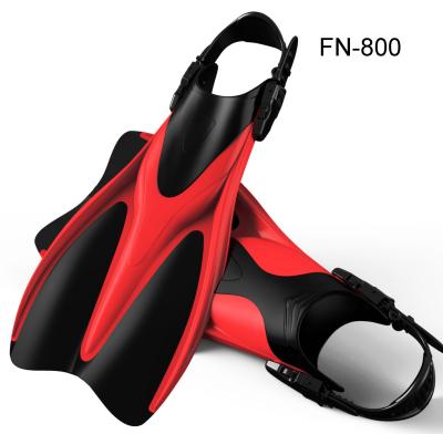 China Red Rubber Skin Diving Fins Soft Comfortable Foot Pocket For Swimming for sale