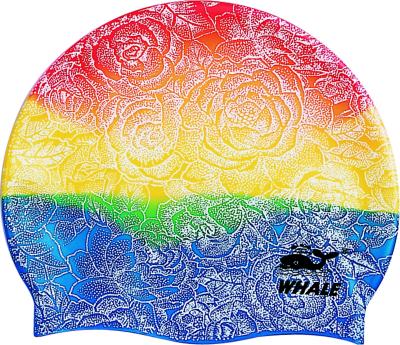 China Professionable Custom Famous Silicone Swim Caps Adult Multi Color for sale