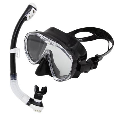 China Black Adult Diving Sets Silicone Diving Mask Snorkel With CE Certificate for sale