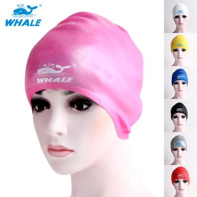 China Light Weight Durable Silver Swimming Head Cap With Ear Protect Design for sale