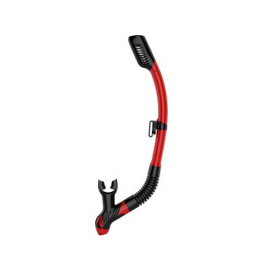 China SGS Red Silicone Scuba Diving Snorkel Dry With Separated Buckles for sale
