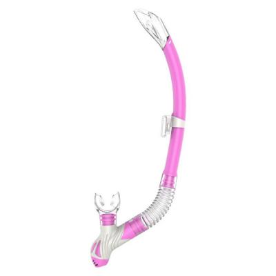 China Aqua Pink Swimming Dive Snorkel Transparent And Black Mouthpiece for sale
