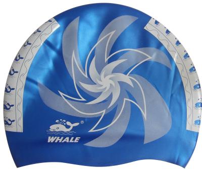 China Adult Silicone Swim Caps Multi Color Design No Wrikle Cap ISO for sale