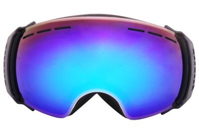 China Adult Blue PC Lens Reflective Snowboard Goggles for Youth , Tri - density Face Foam for sale