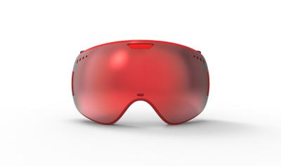 China TPU Revo Green Red Snowboarding Goggles with Flexible Lens and Strap for sale