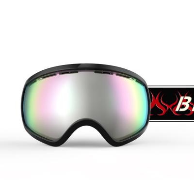 China Brown Revo Blue Reflective Mirrored Ski Goggles for Mens , CE FDA Approvals for sale