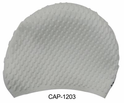 China Durable Grey Large Water Drop Silicone Swimming Cap Ear Protection for sale